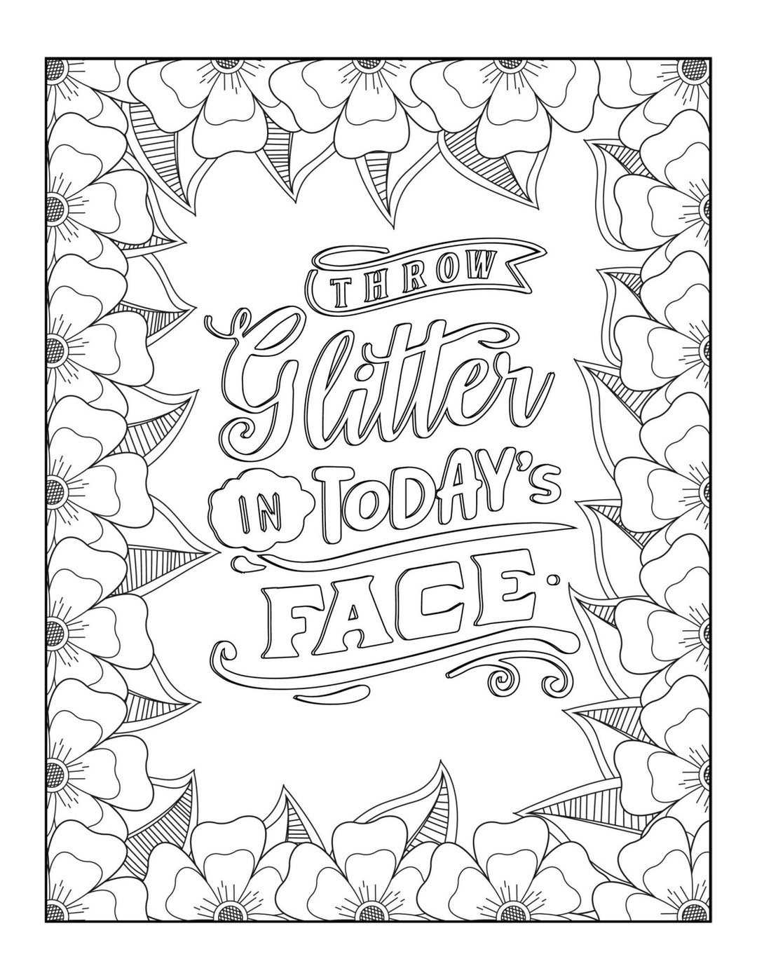 40 Pages - Inspirational & Motivational Adult Coloring Book- Printable ...
