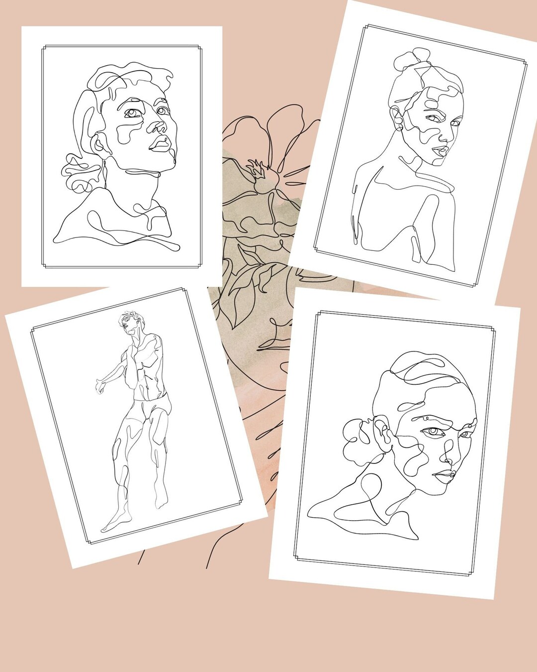 30 Boho Line Art Coloring Pages for Adults:30 Printable Pages ...