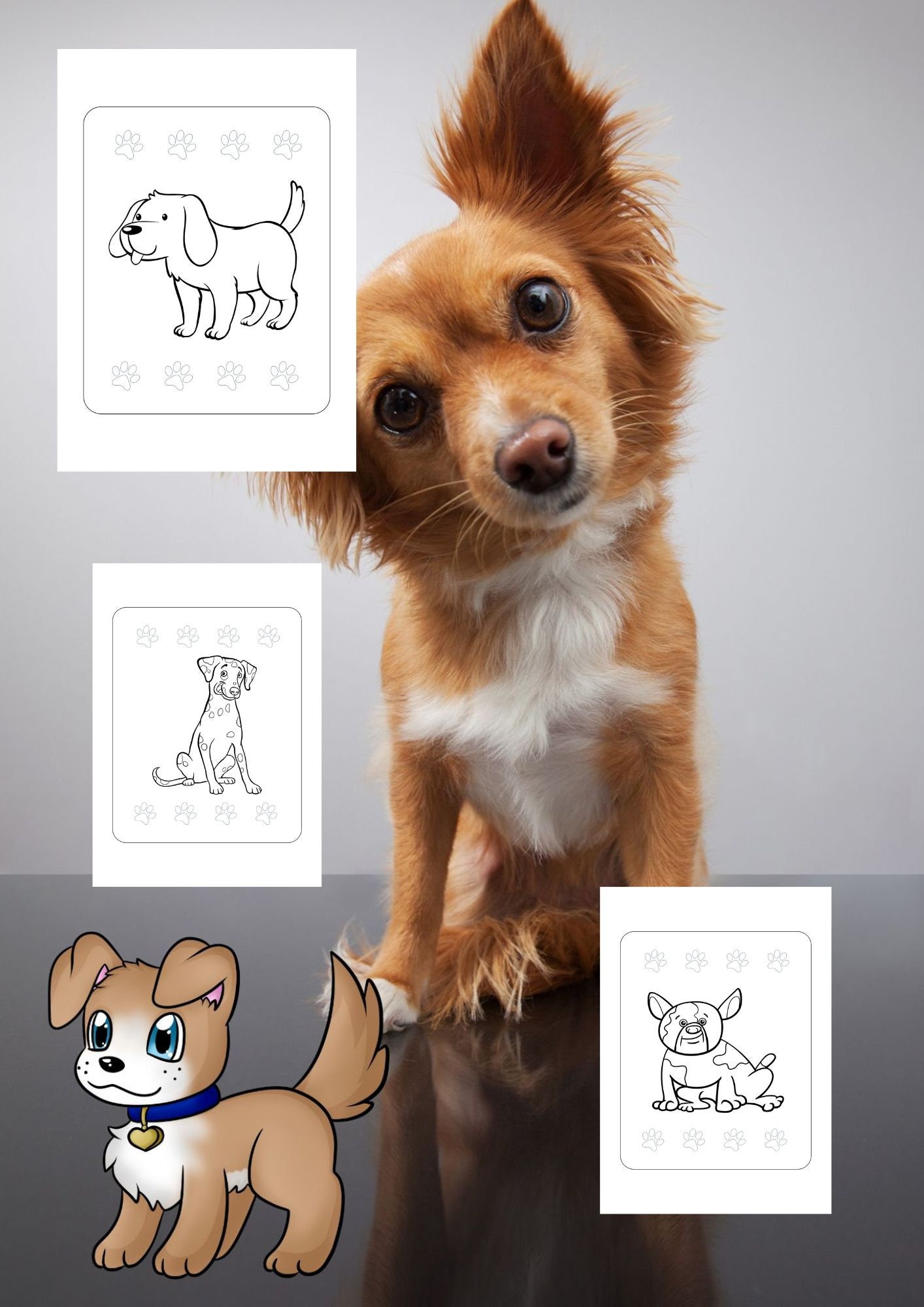 Cute Dogs Coloring Book Pages for Boys & Girls - Printable Coloring ...