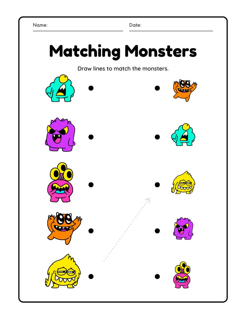 Monster Activity Book for Early Learners Kids Activity Book 100 8.5x11 ...