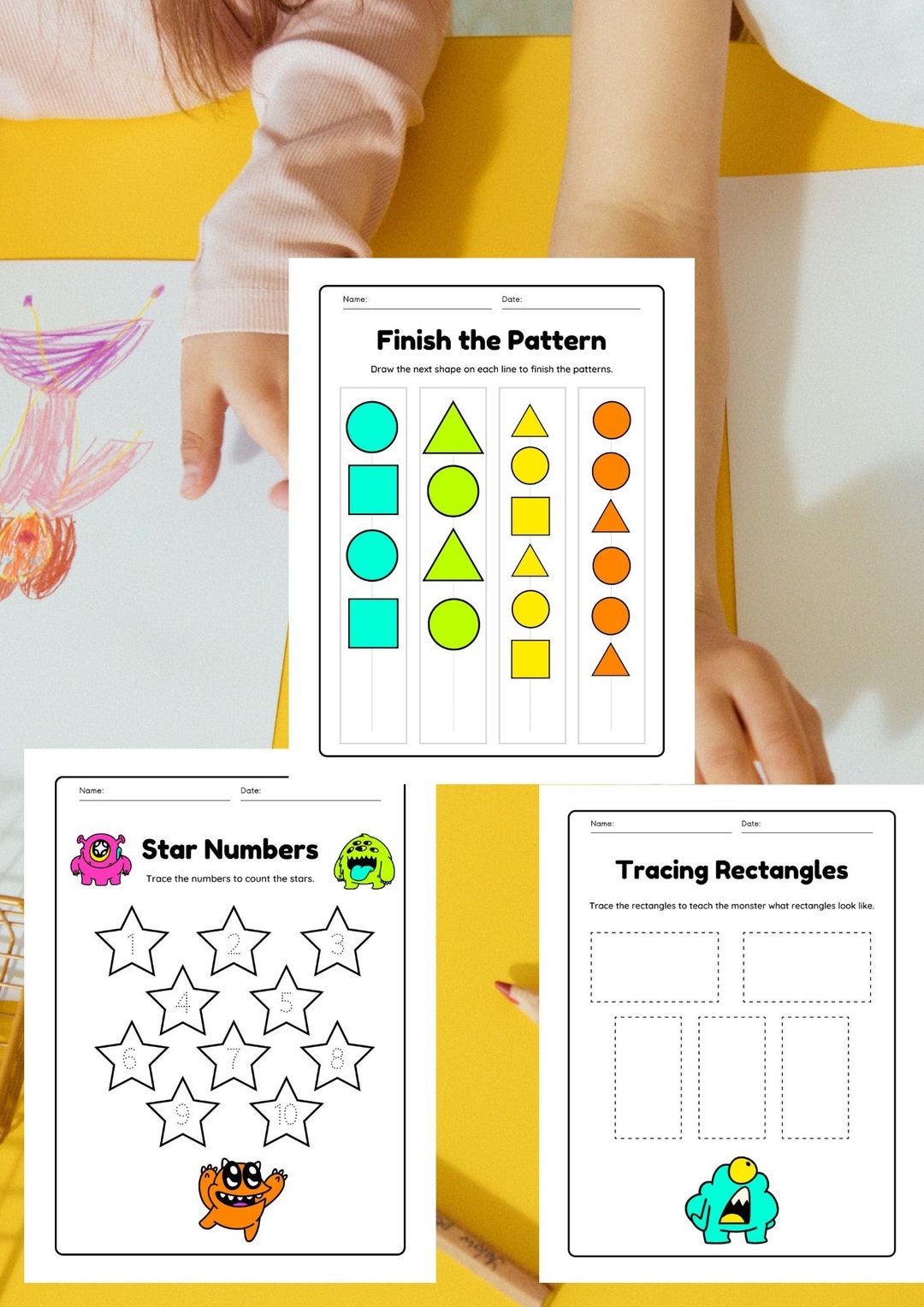 Monster Activity Book for Early Learners ⋆ Kids Activity Book ⋆100 ( 8 ...