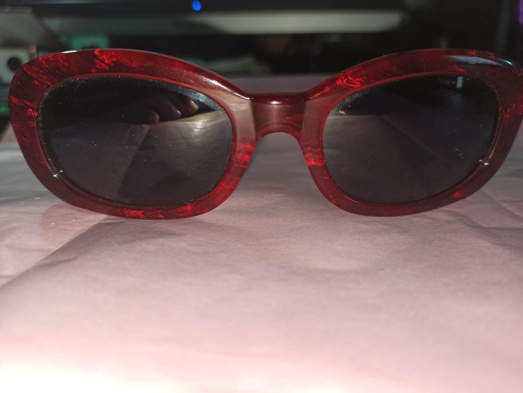 Sergio Tacchini Vintage made in Italy Oval Red Sunglasses 1990's ...