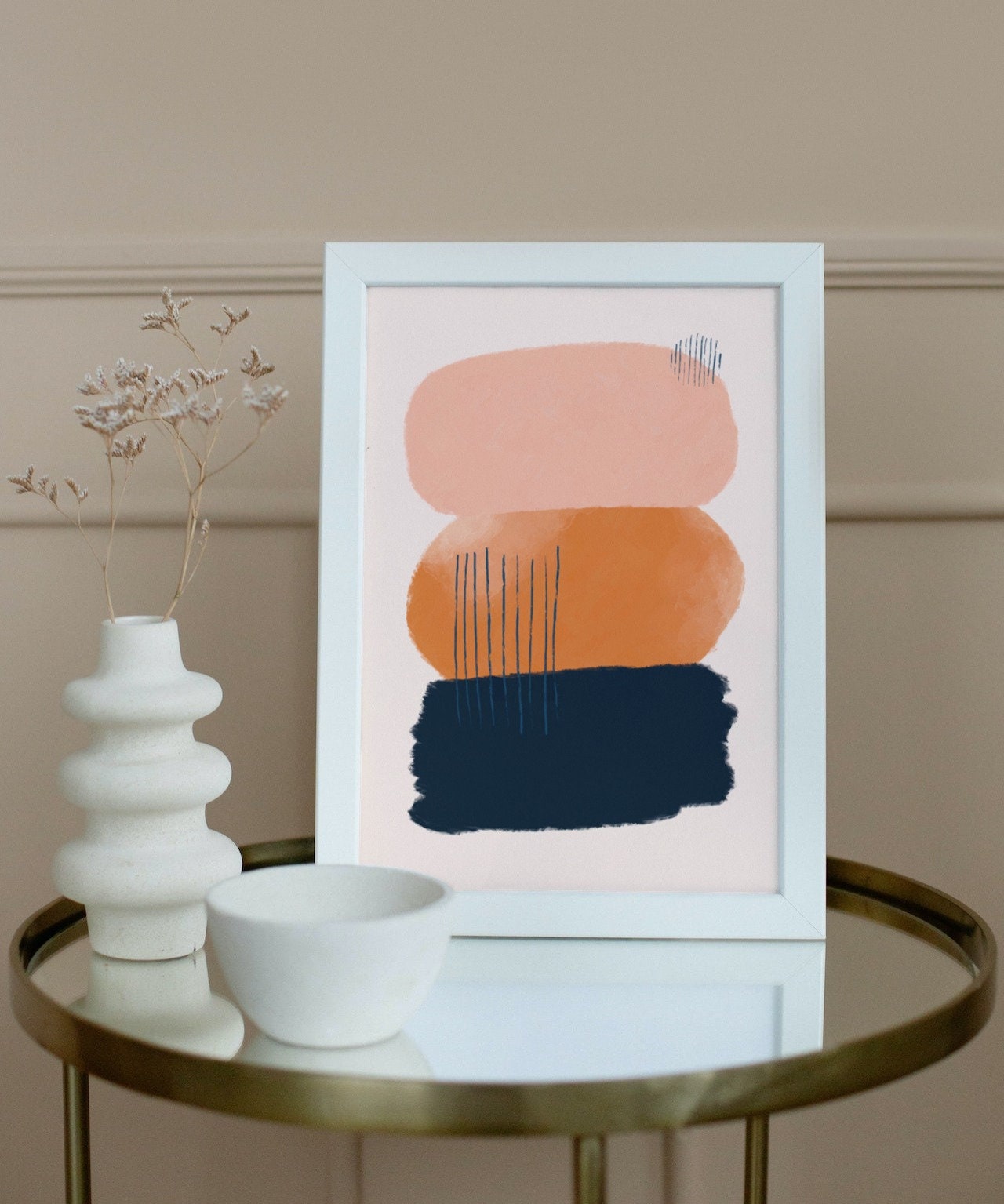 Abstract Shapes Print Set of 3, Geometric Abstract Wall Art Free Gift ...