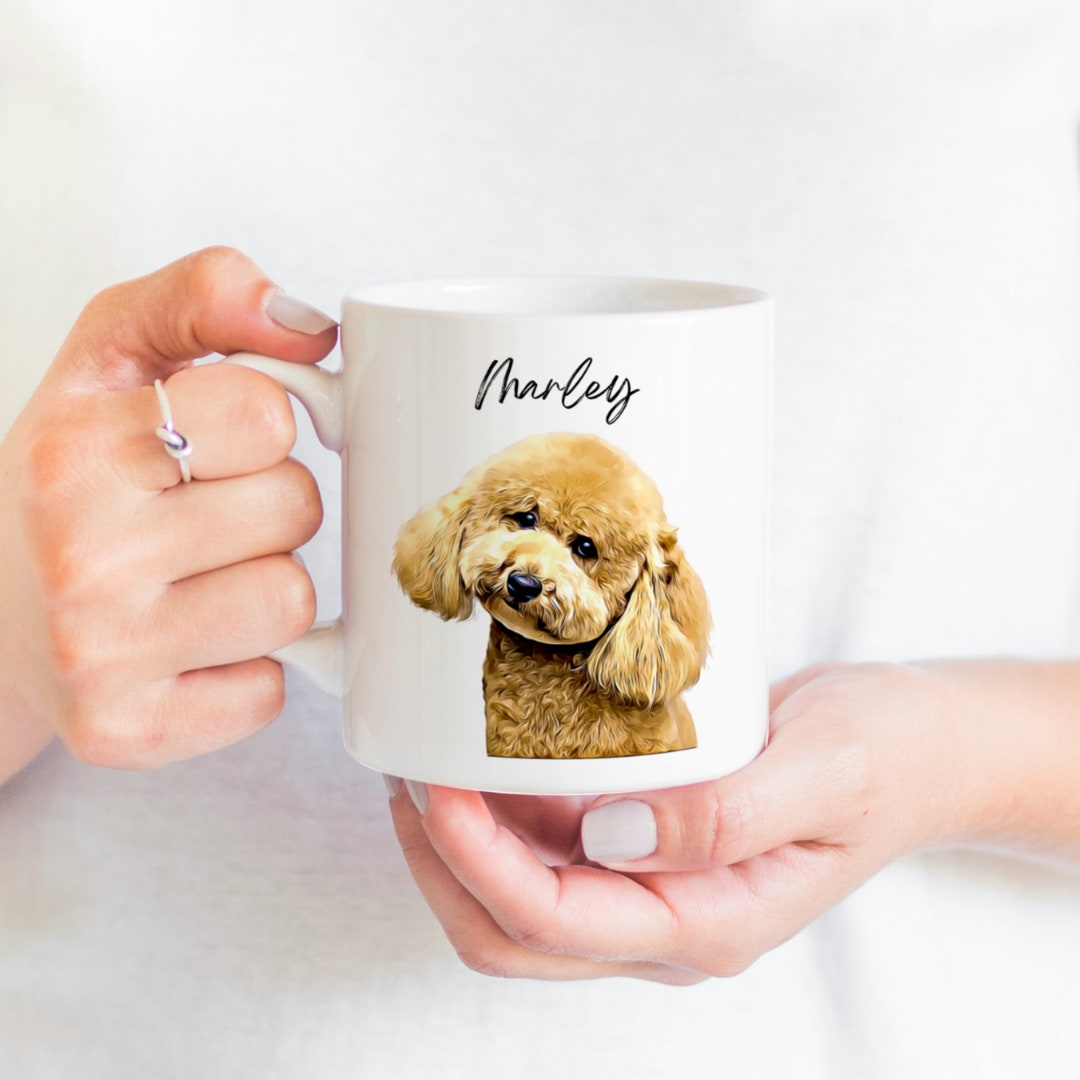 Custom Dog Mug With Name Photo, Dog Mom Gift Custom Portrait Mug ...