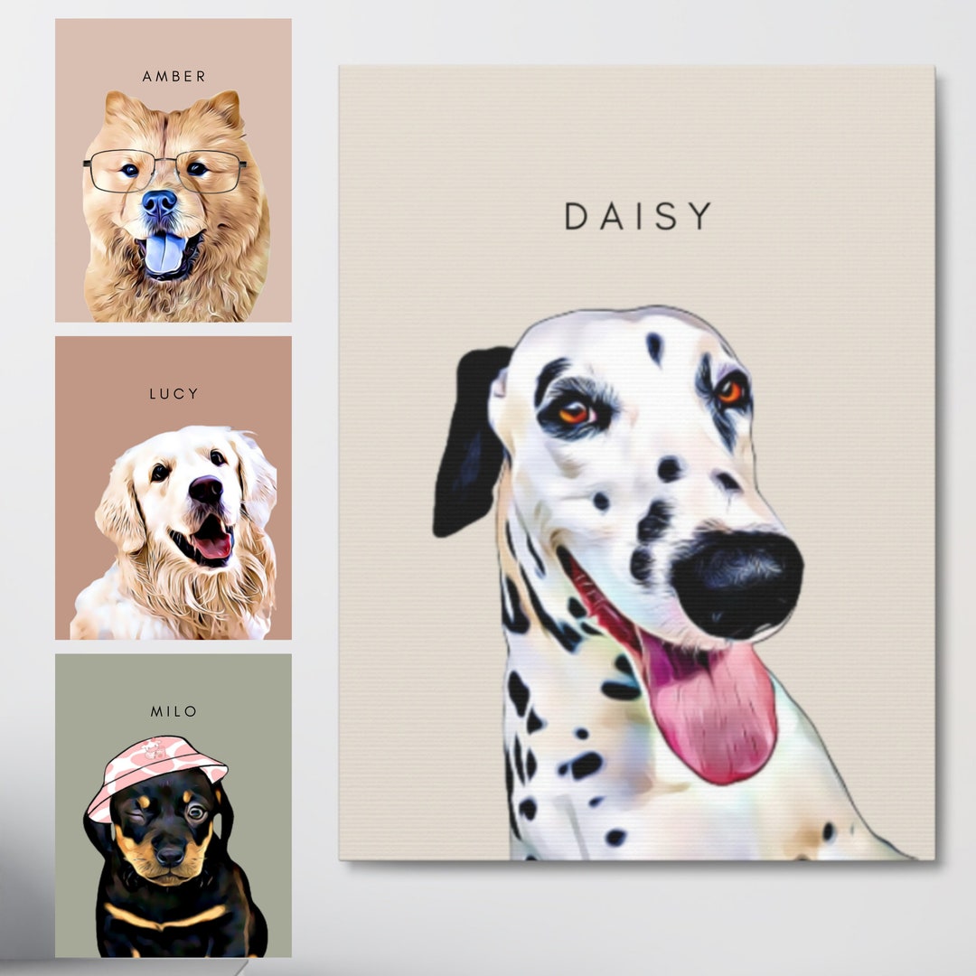 Custom Pet Portrait Using Pet Photo Personalized Dog Portrait Dog Lover ...