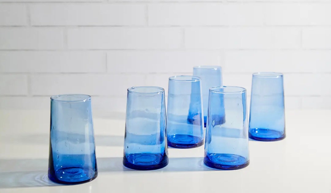 Moroccan Cone Glassware Large Blue - Etsy