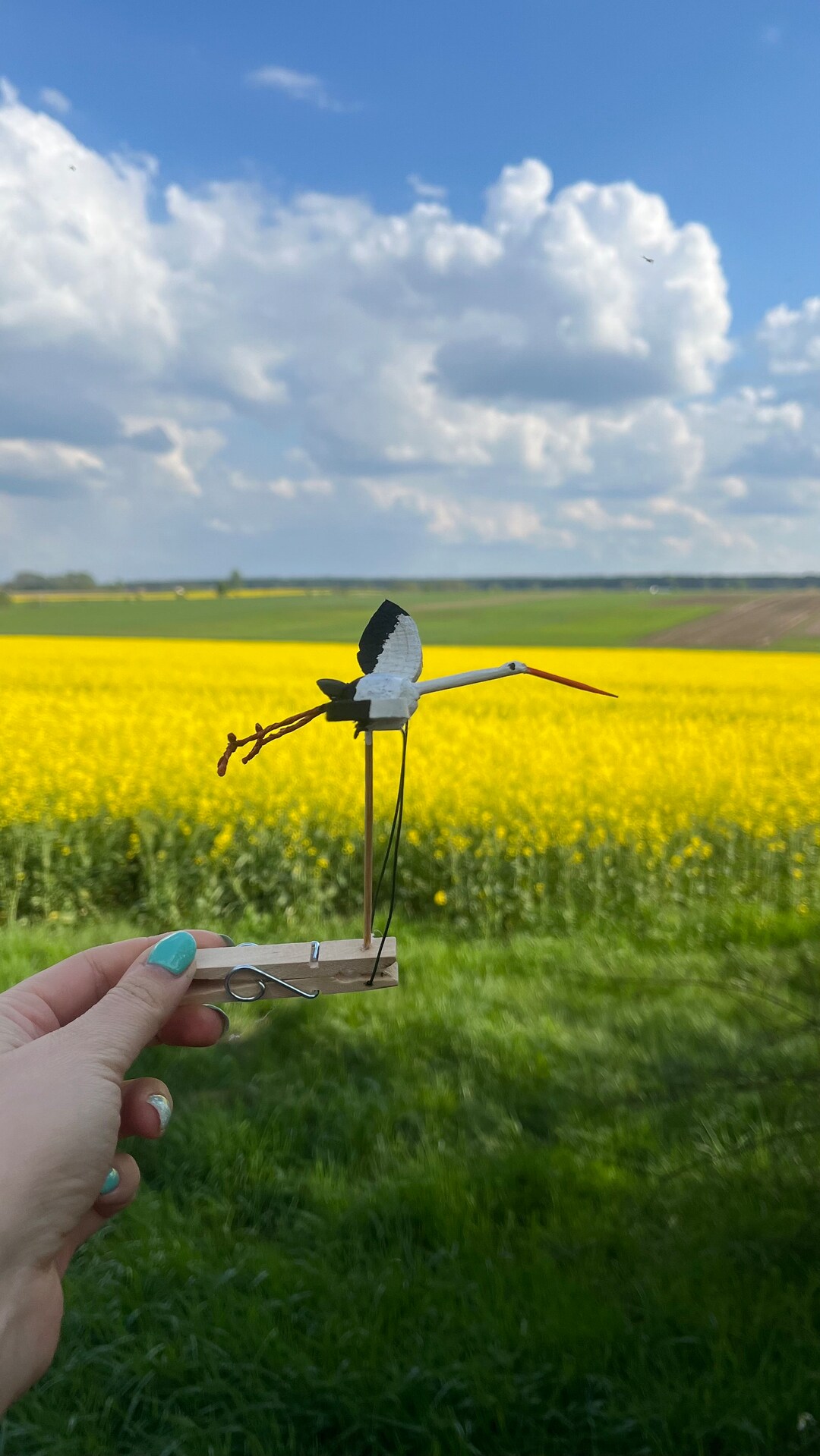 Handmade Stork Figurine | Hazelnut Shell & Wood Clothespin Toy - Etsy