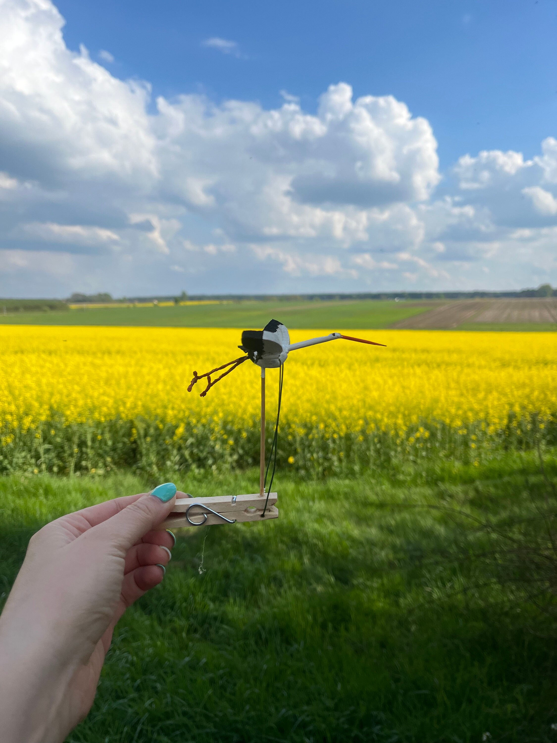 Handmade Stork Figurine | Hazelnut Shell & Wood Clothespin Toy - Etsy