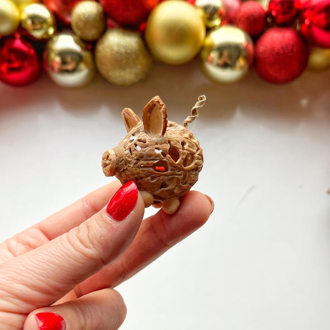 Handmade Miniature Walnut Piggy Bank – Eco-friendly Mini Ornament - Etsy