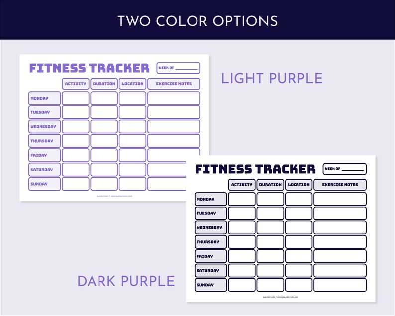 Printable Fitness Tracker, Workout Tracker, Exercise Tracker, Fitness ...