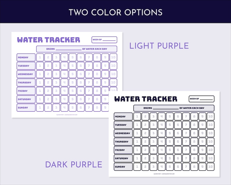 Printable Water Tracker, Weekly Water Intake Tracker, Hydration Tracker ...