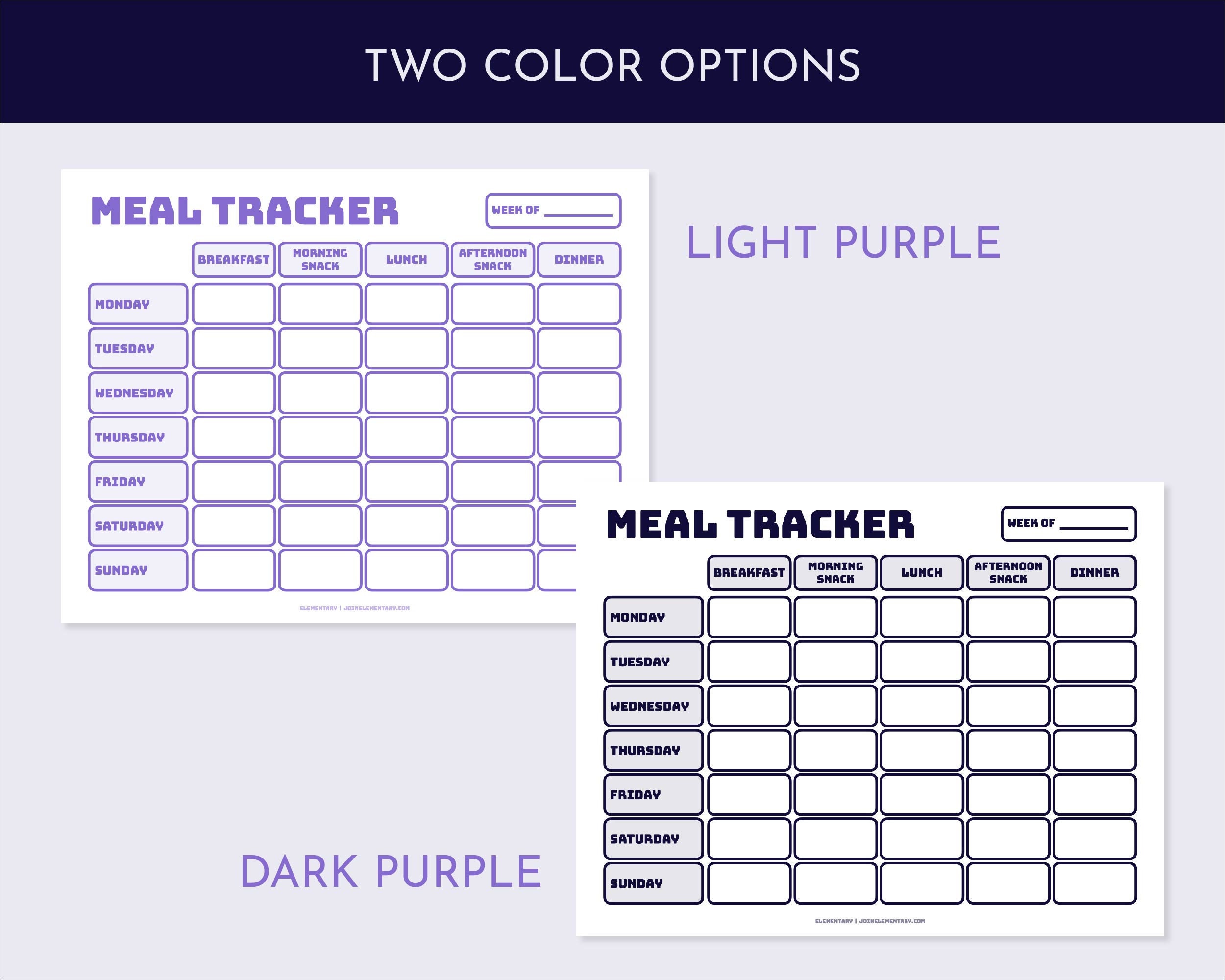 Printable Meal Tracker, Weekly Food Diary, Daily Food Journal, Meal ...