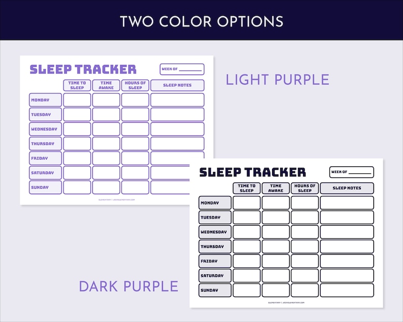 Printable Sleep Tracker, Daily Sleep Log, Weekly Sleep Log, Sleep ...