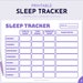 Printable Sleep Tracker, Daily Sleep Log, Weekly Sleep Log, Sleep ...