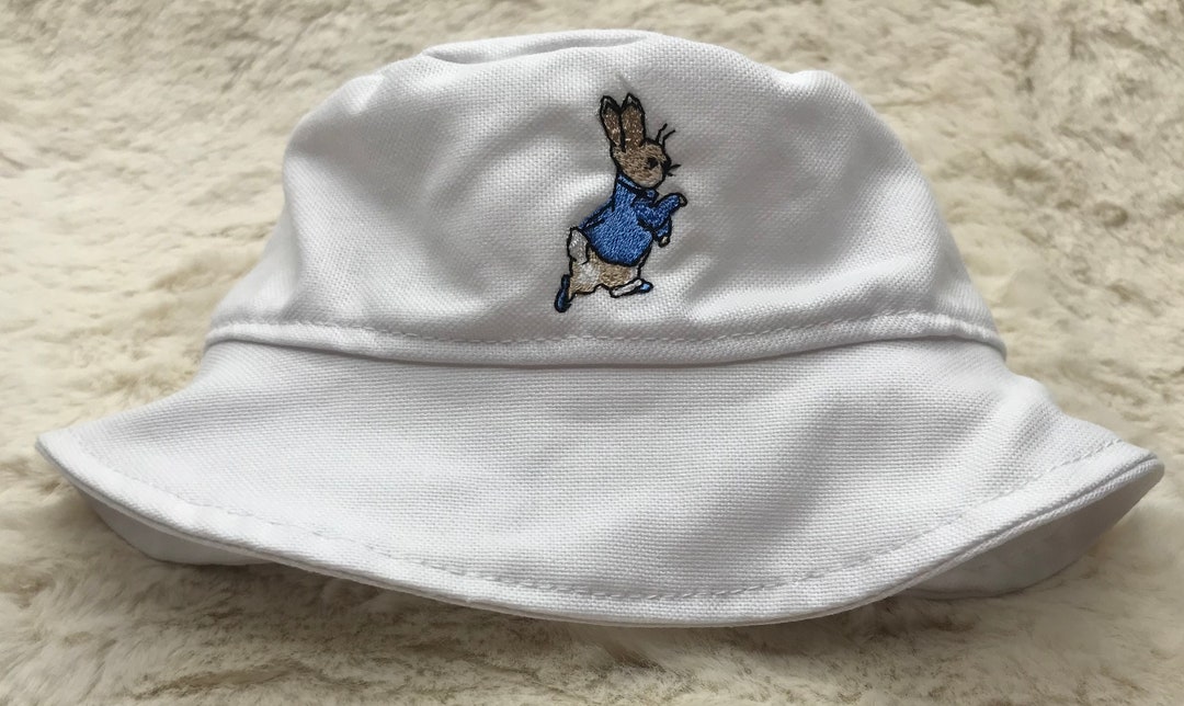 Peter Rabbit Inspired Baby Boy Sun Hat / White Baby Boy Sun Hat / Baby ...