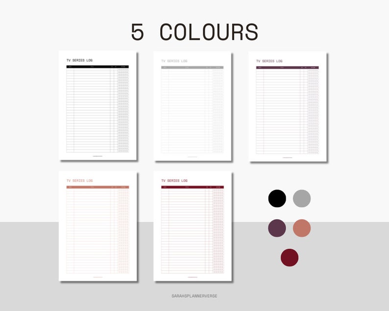 TV Series Log, Tvseries Tracker Printable, Series Log, Series Tracker ...