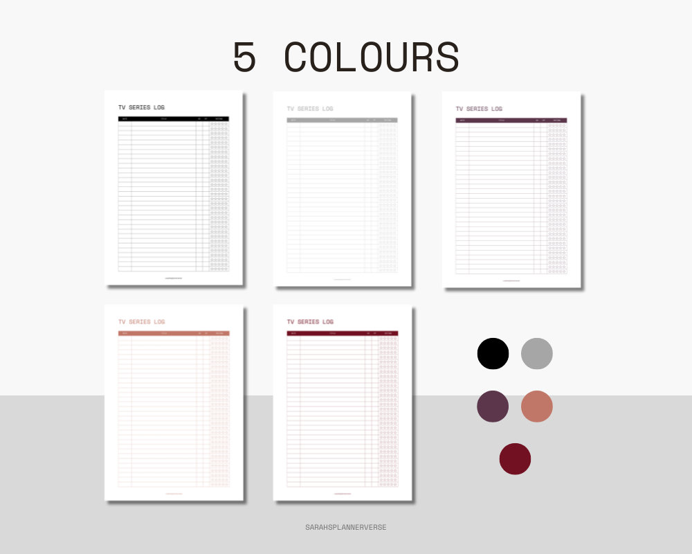 TV Series Log, Tvseries Tracker Printable, Series Log, Series Tracker ...