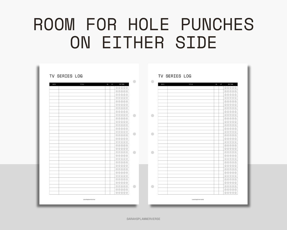 TV Series Log, Tvseries Tracker Printable, Series Log, Series Tracker ...