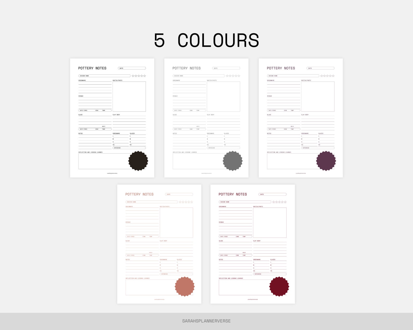 Pottery Journal Printable, Pottery Planner, Ceramics Journal, Kiln Log ...