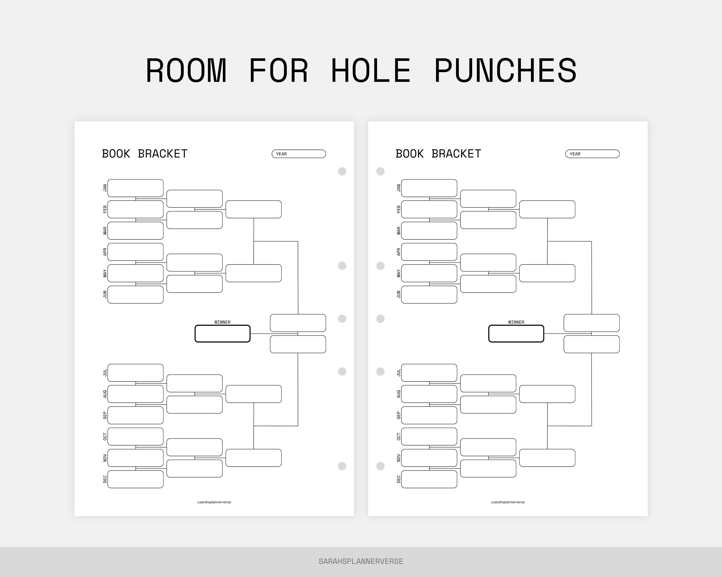 Book Bracket Template Printable, Monthly Book Tracker, Favorite Book ...