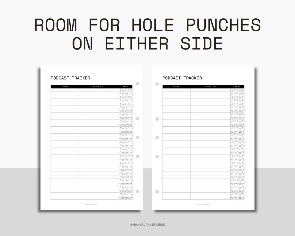 Podcast Tracker Printable, Podcast Log, Podcast Episode Tracker ...
