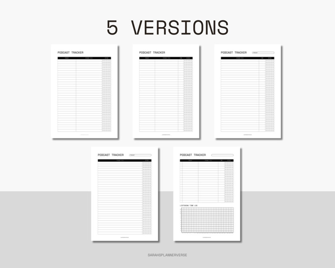 Podcast Tracker Printable, Podcast Log, Podcast Episode Tracker ...