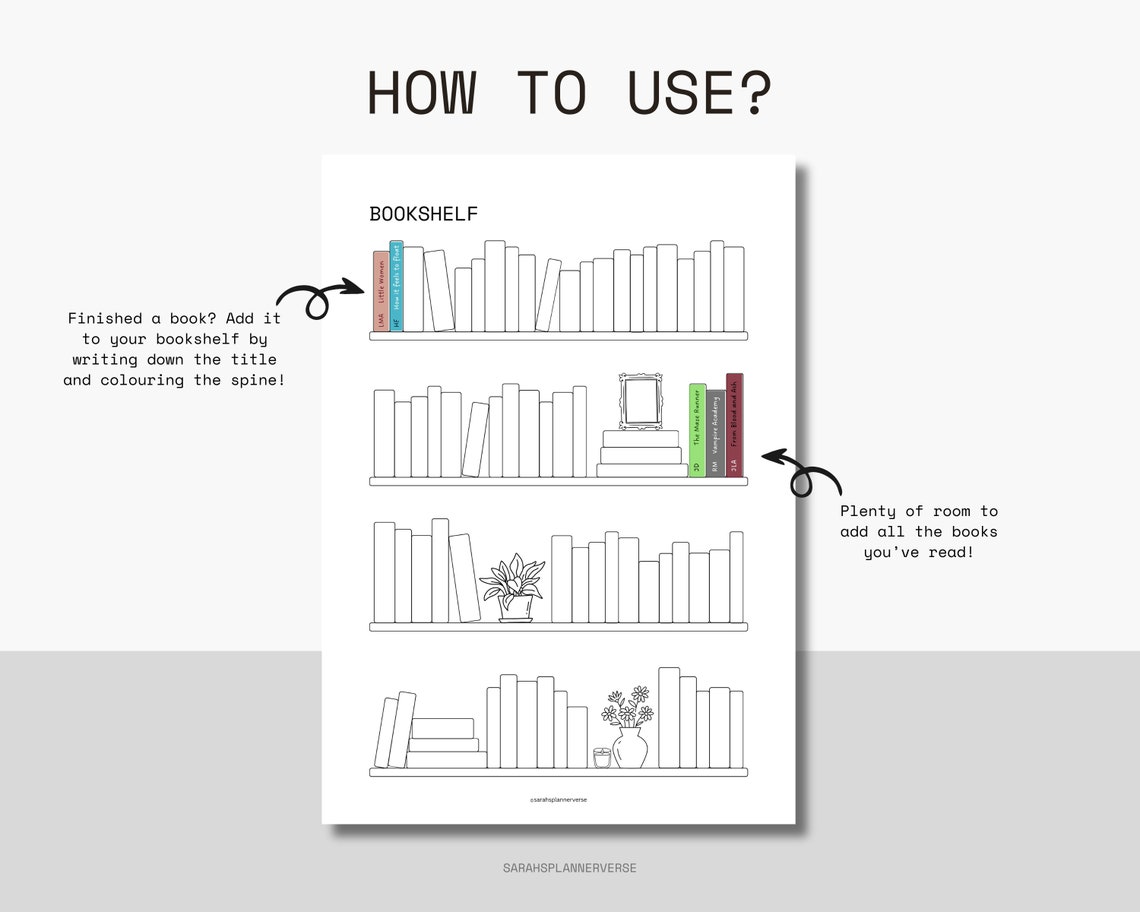 Bookshelf Template Printable, Books to Read, Reading Log, Reading ...