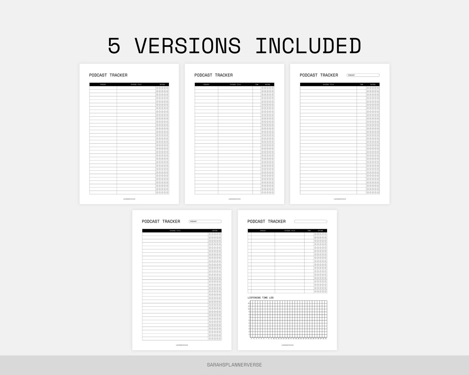 Podcast Tracker Printable, Podcast Log, Podcast Episode Tracker ...
