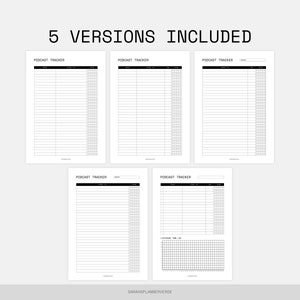 Podcast Tracker Printable, Podcast Log, Podcast Episode Tracker ...