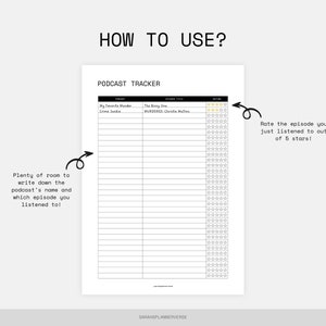 Podcast Tracker Printable, Podcast Log, Podcast Episode Tracker ...