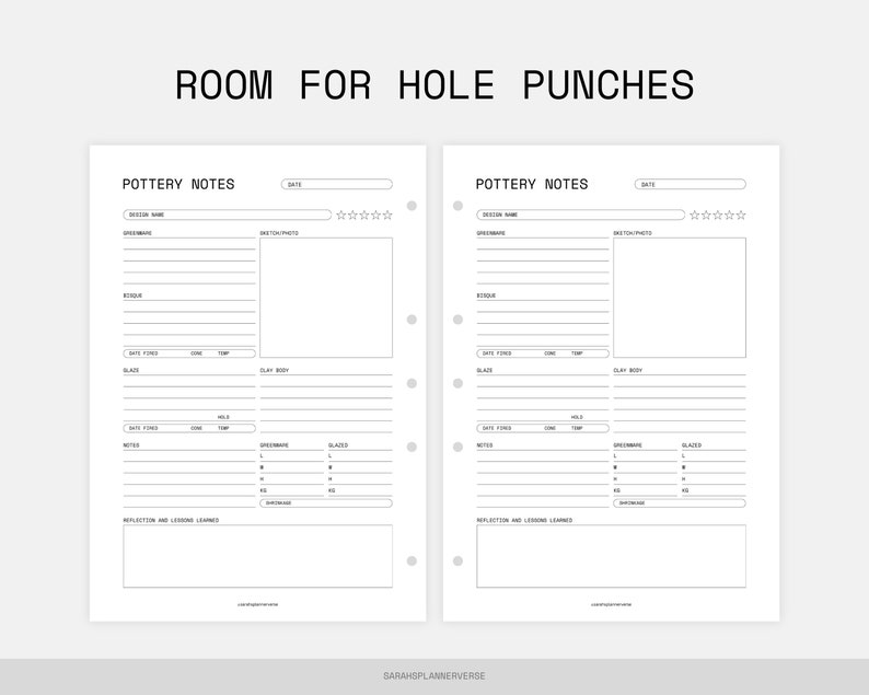 Pottery Journal Printable, Pottery Planner, Ceramics Journal, Kiln Log ...