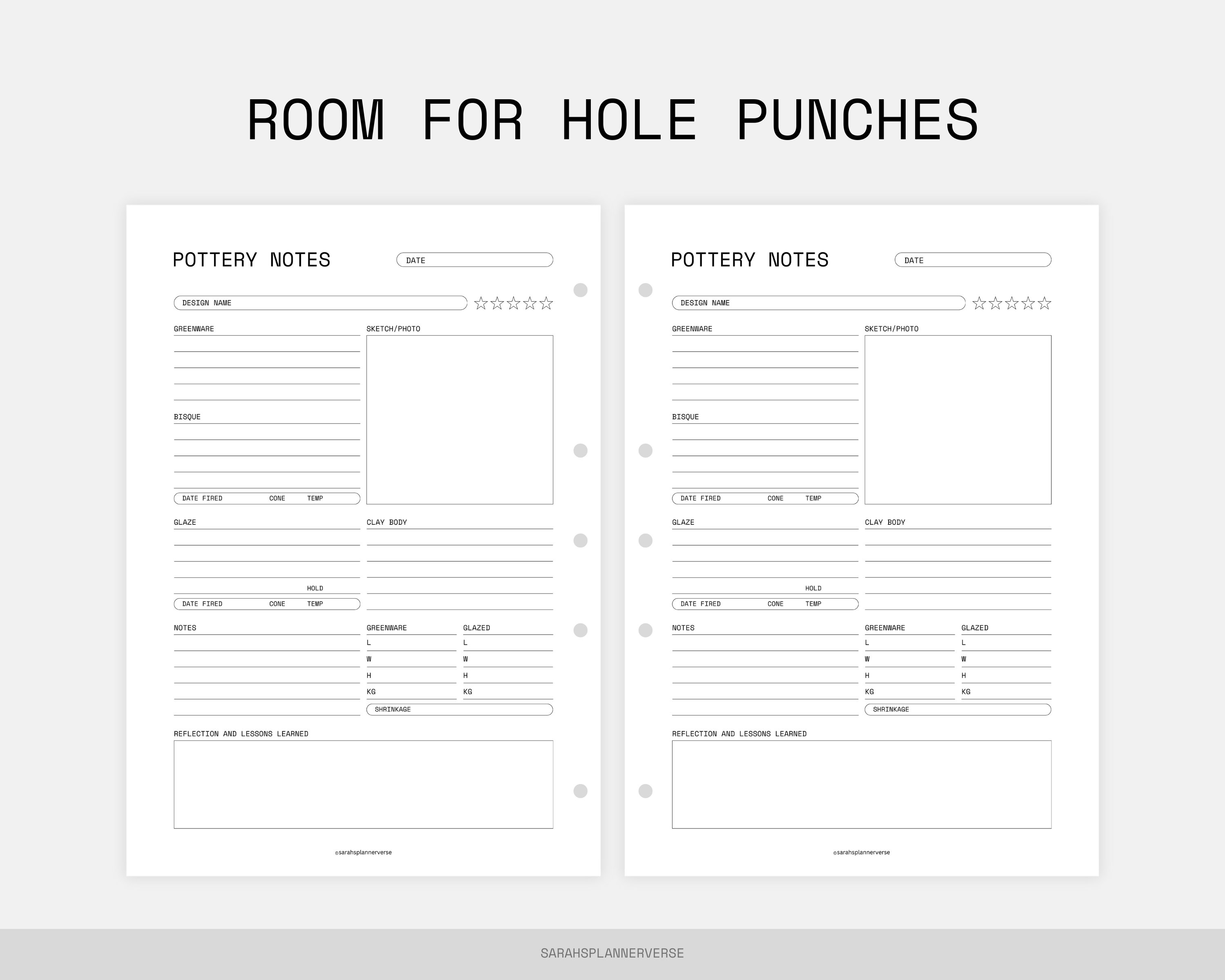 Pottery Journal Printable, Pottery Planner, Ceramics Journal, Kiln Log ...