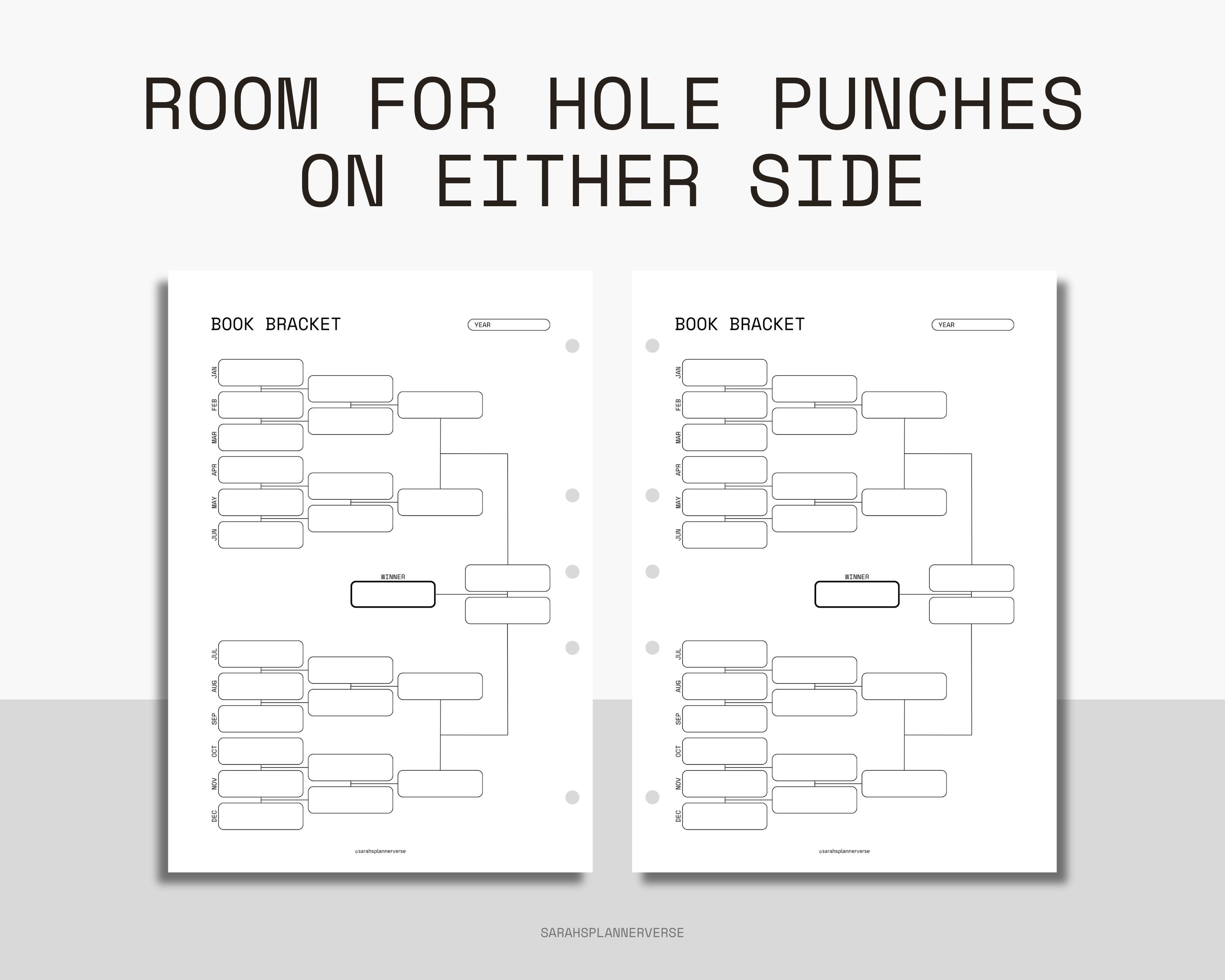 Book Bracket Template Printable, Monthly Book Tracker, Favorite Book ...