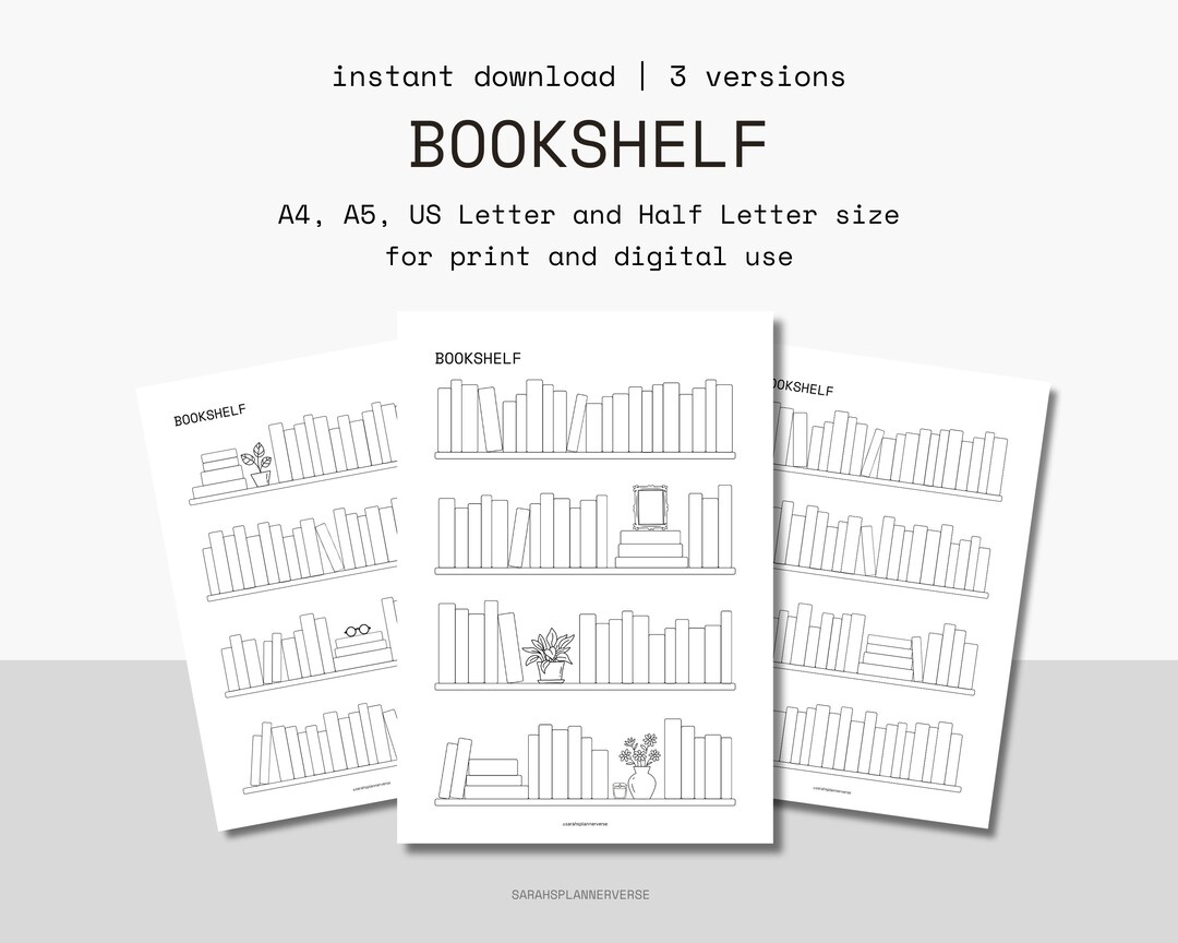Bookshelf Template Printable, Books to Read, Reading Log, Reading ...