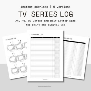 TV Series Log, Tvseries Tracker Printable, Series Log, Series Tracker ...
