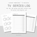 TV Series Log, Tvseries Tracker Printable, Series Log, Series Tracker ...