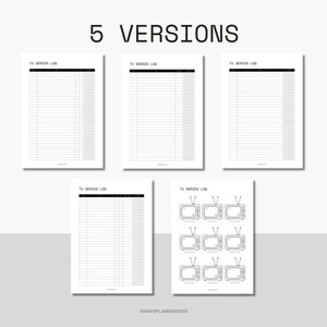 TV Series Log, Tvseries Tracker Printable, Series Log, Series Tracker ...
