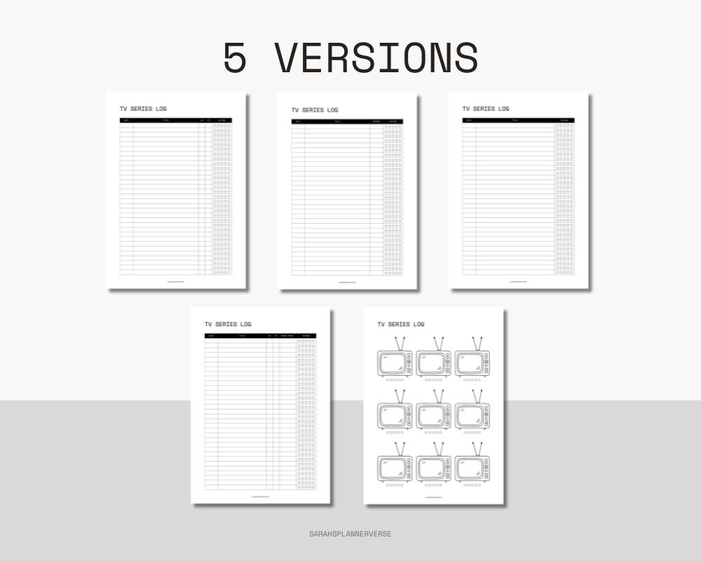 TV Series Log, Tvseries Tracker Printable, Series Log, Series Tracker ...