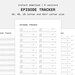 TV Series Episode Tracker Printable, Episode Tracker Printable, Episode ...