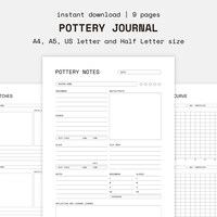 Printable Pottery Log | Printable Pottery Process Log| Pottery Notebook ...