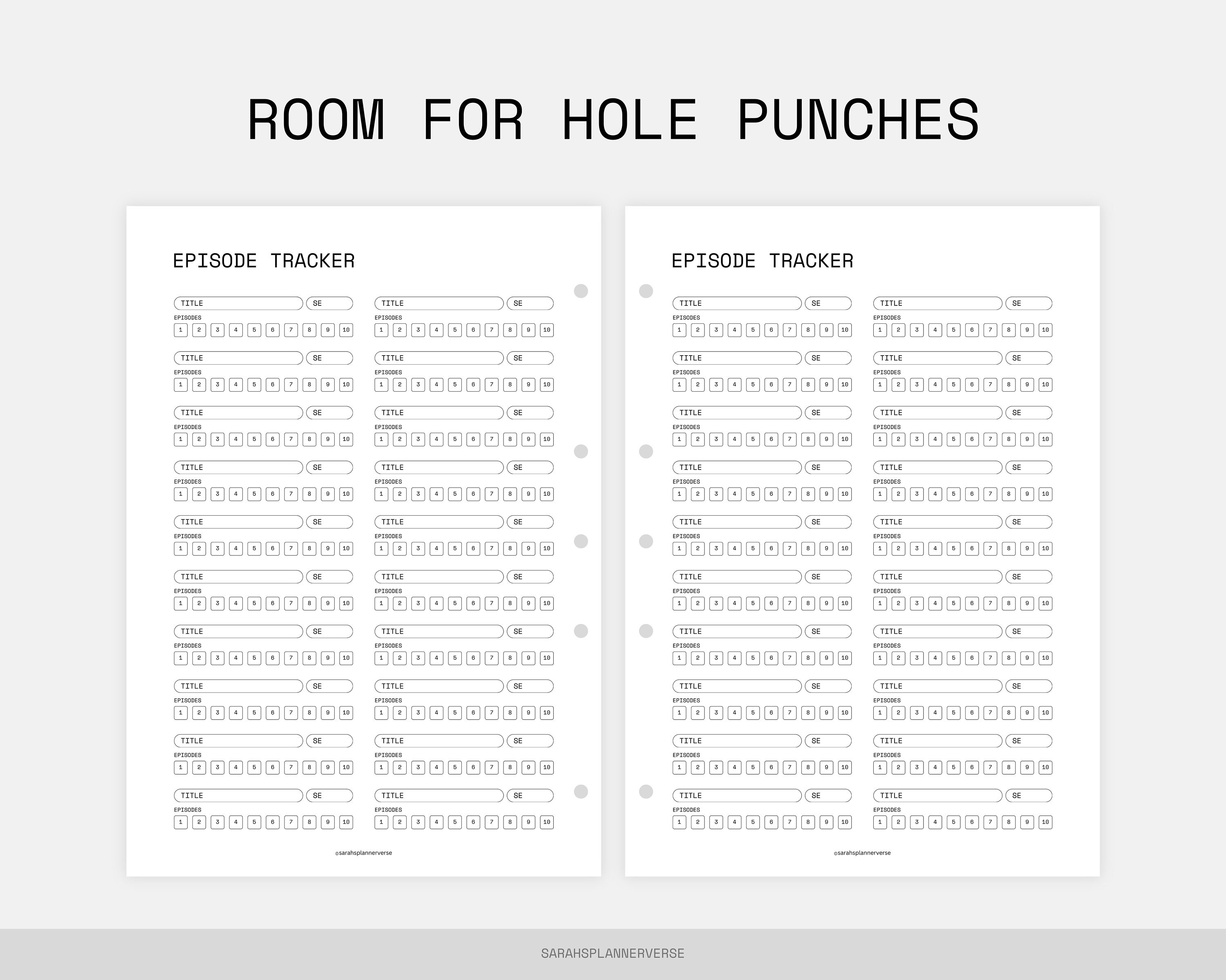 TV Series Episode Tracker Printable, Episode Tracker Printable, Episode ...