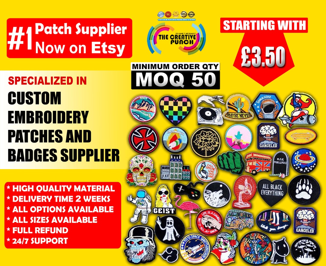 Personalised Custom Embroidered Patch Badge High Quality Material PVC ...