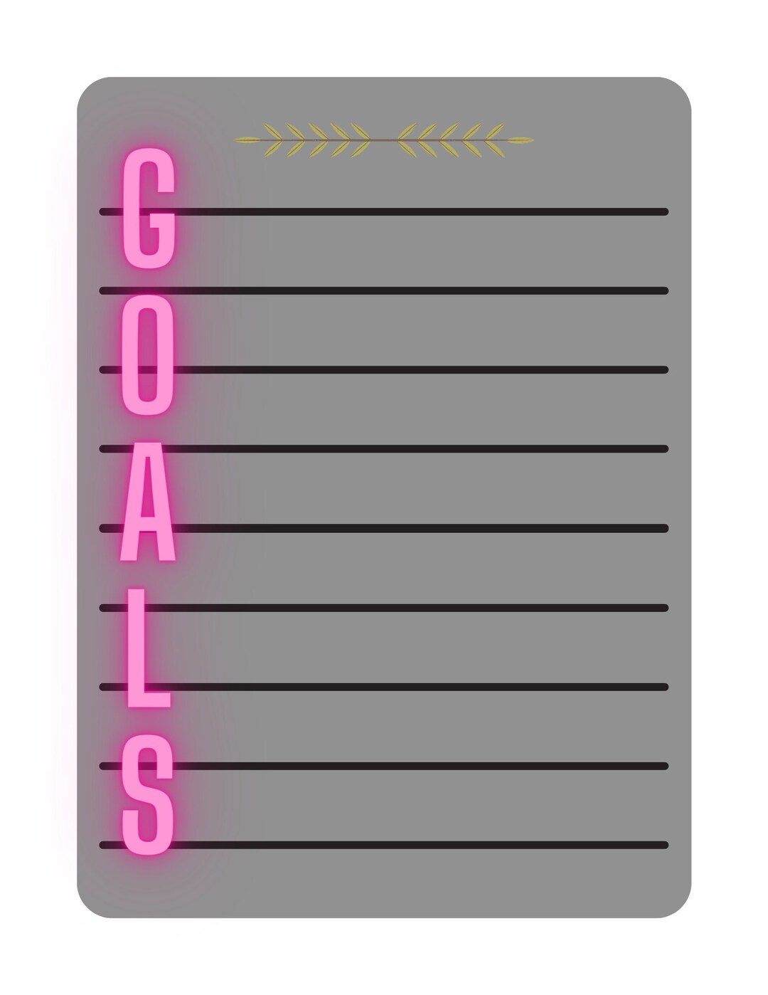 Pink Goals PNG Printable List Format - Etsy