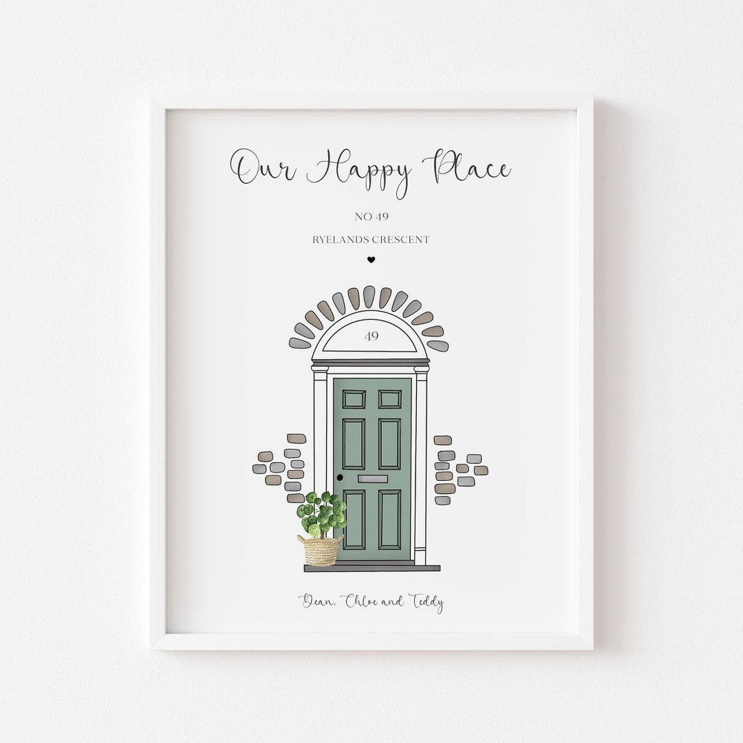 Personalised Front Door Print - Our First Home - Housewarming Gift ...