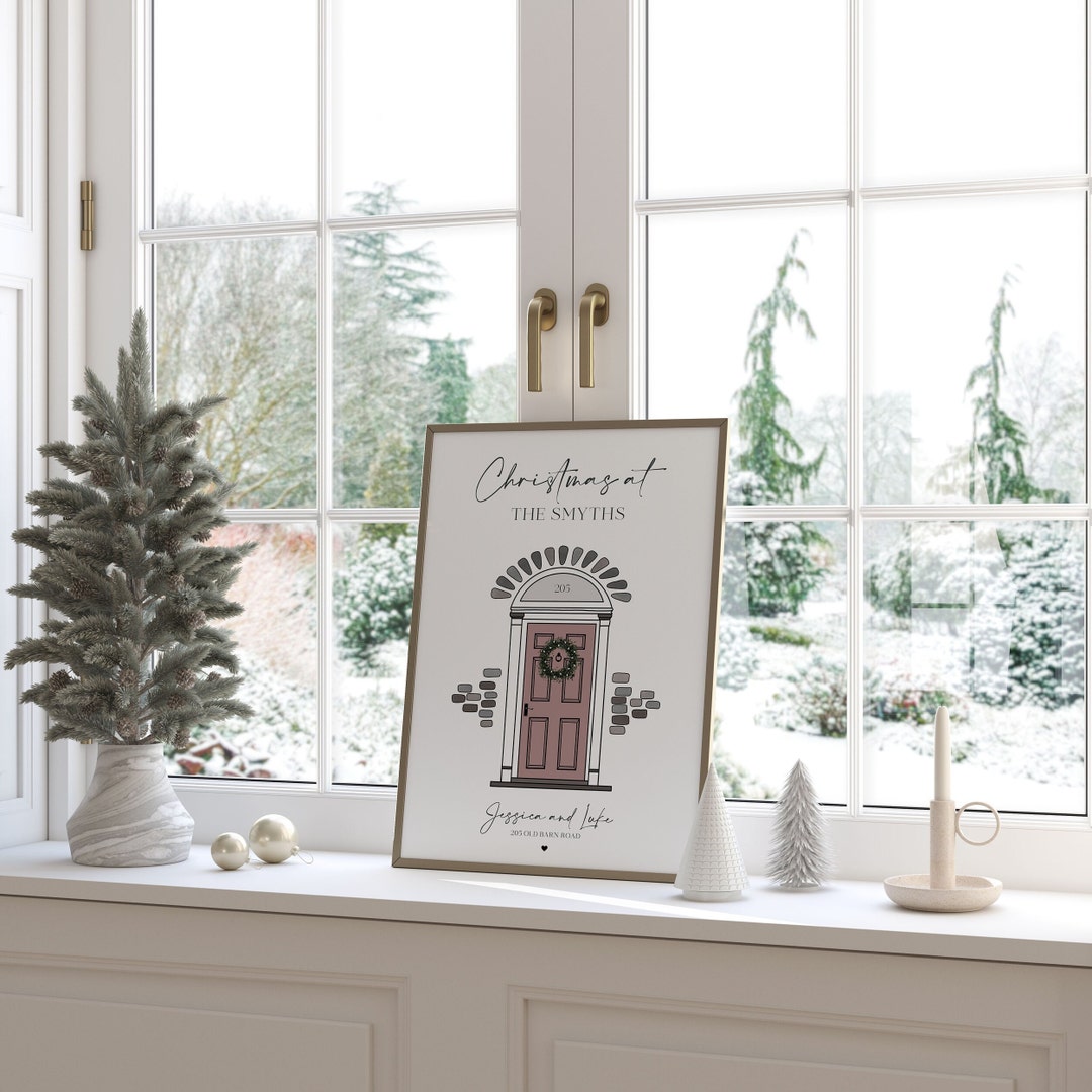 Personalised Christmas Front Door Print Christmas Door Family Print ...