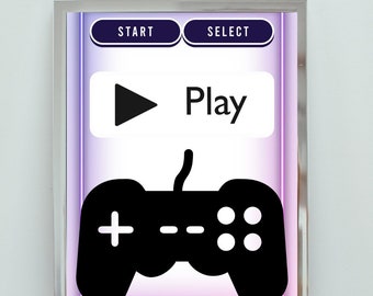 Game Console Blueprint Poster, Printable Video Game Wall Art, Gamer ...