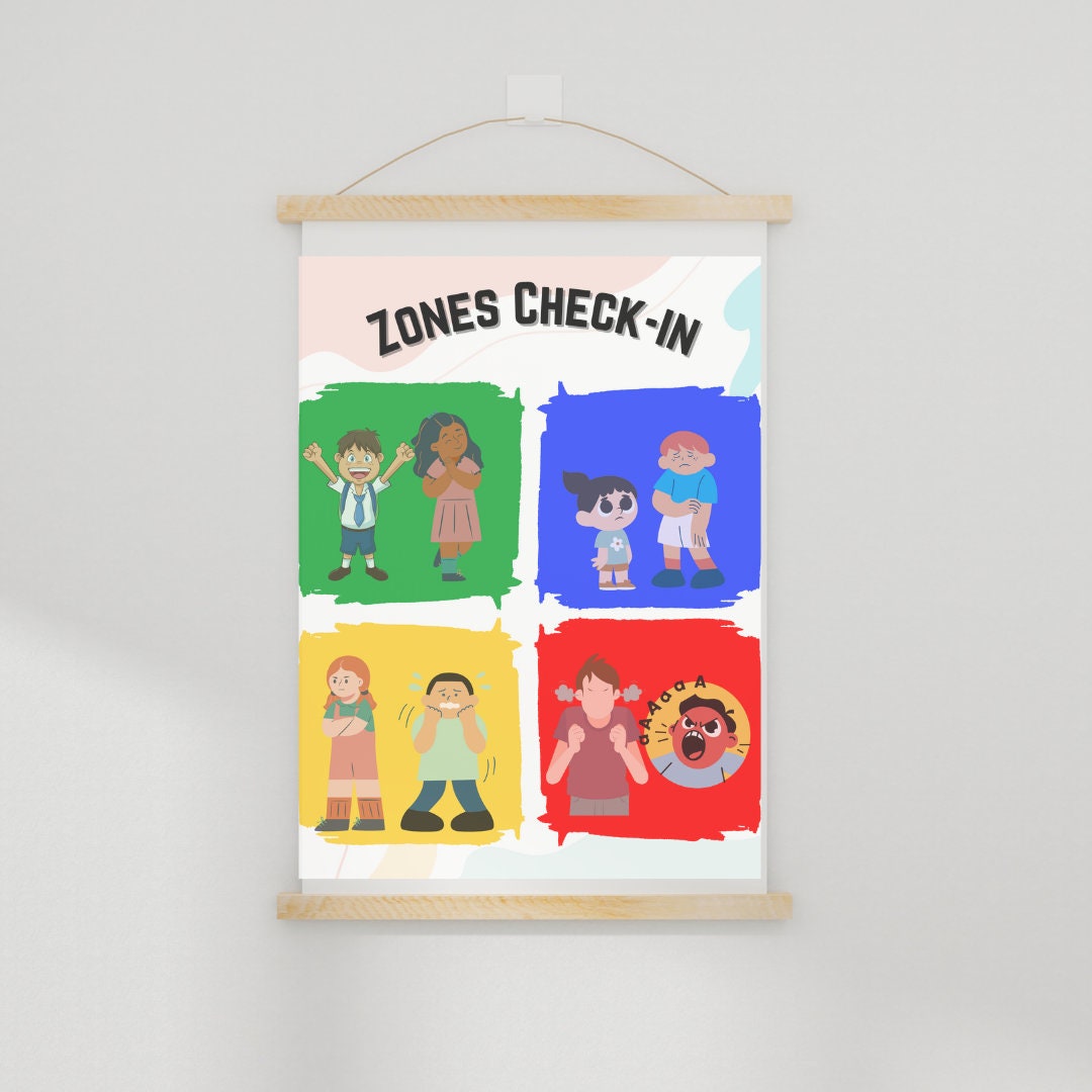 Zones of Regulation Check in Posters Classroom Daycare - Etsy Australia