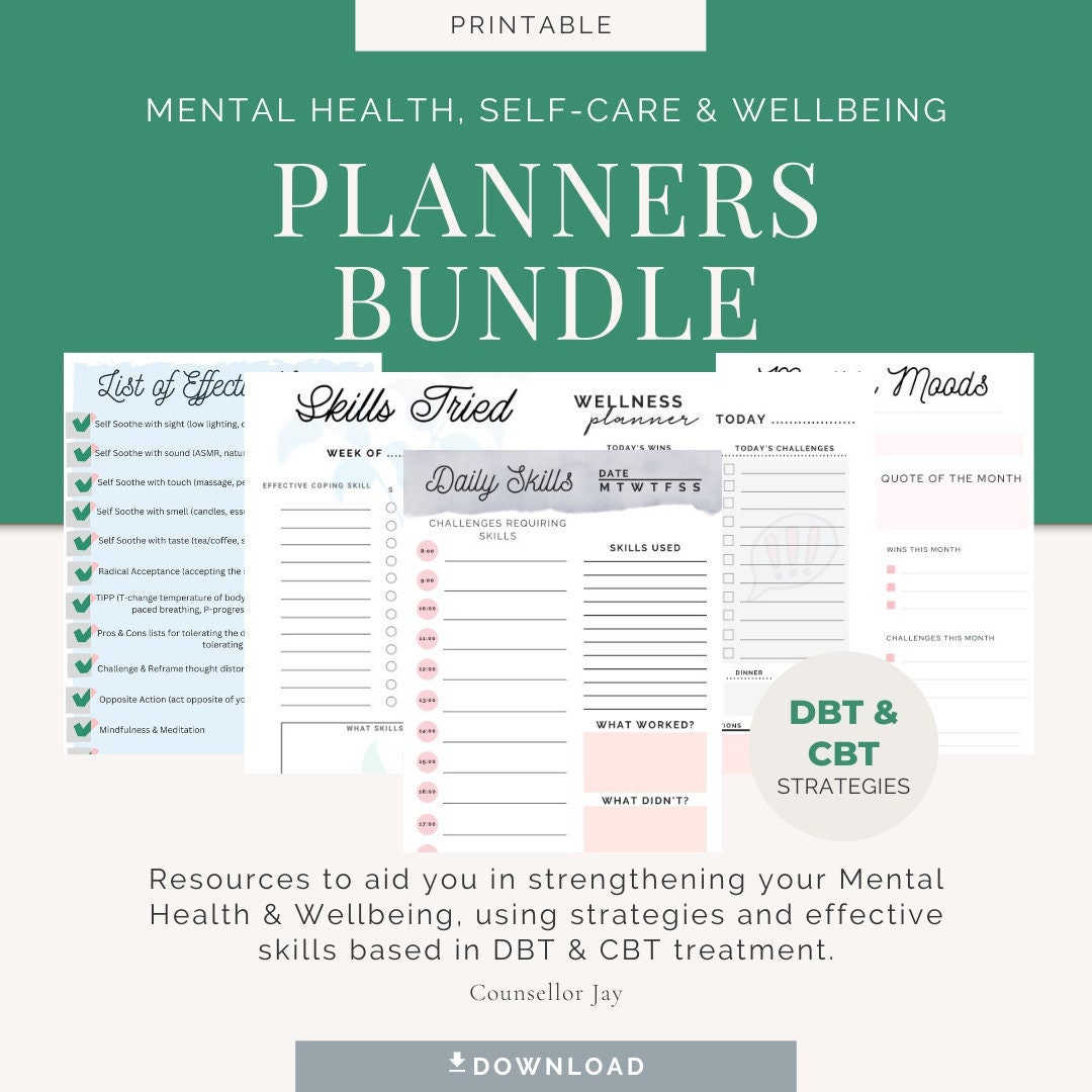 Mental Health & Wellbeing Treatment Based Planner Bundle - Etsy
