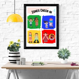Zones of Regulation Check in Posters Classroom Daycare Kids Room ...