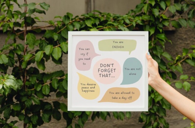 Mental Health Awareness Self Care Poster Art Print for Classroom ...